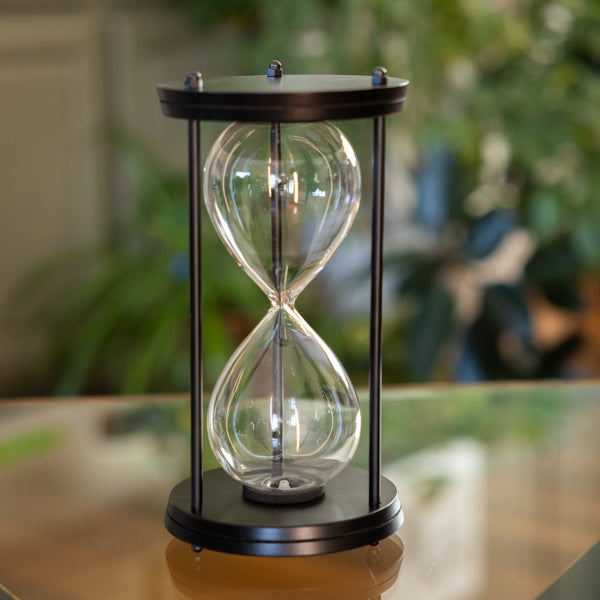 Black Round Hourglass Kit with Metal Spindles – JustHourglasses