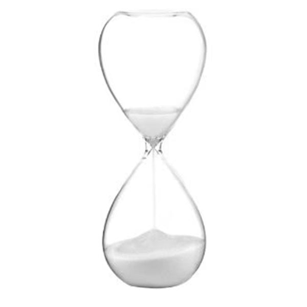 15 Minute Freestanding Sand Timer - Black or White - JustHourglasses